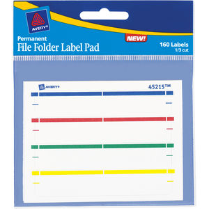 1/3"W x 3-1/2"L Assorted Colors Adhesive File Folder Label 40Ct | Fastenal