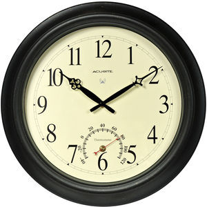 18" AcuRite® Atomic Outdoor Clock w/ Therm Black | Fastenal