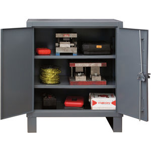 36"W x 24"D x 42"H Gray 14 Gauge Steel 2 Adjustable Shelves HD Storage ...