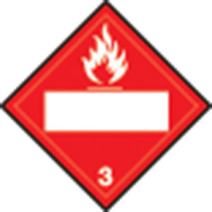 10.75 Vinyl Wht/Red Class 3 Flame Picto Vehicle Placard | Fastenal