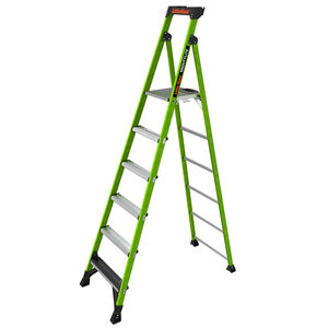 8 ft 375 lb 6 Steps Green Fiberglass Step Ladder Fastenal