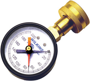 3/4" 200 PSI Hose Bibb Pressure Gauge with High Pressure Indicator ...