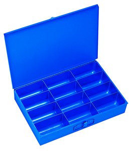 12"L x 18"W x 3"H Blue Steel Large Scoop 12 Compartment Box | Fastenal